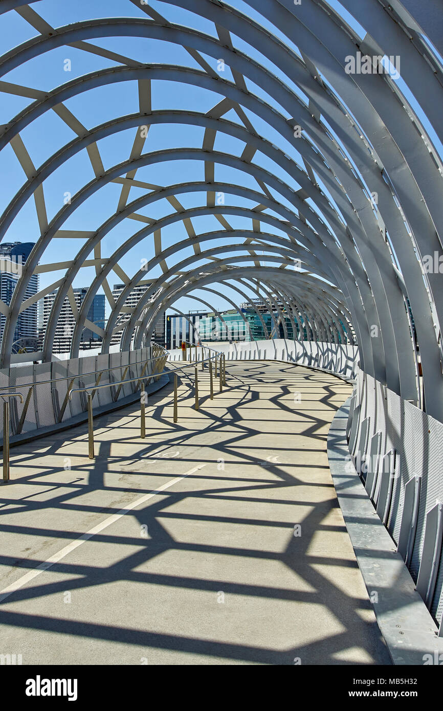 webb bridge, a pedestrian/cycle bridge over the yarra in docklands area ...