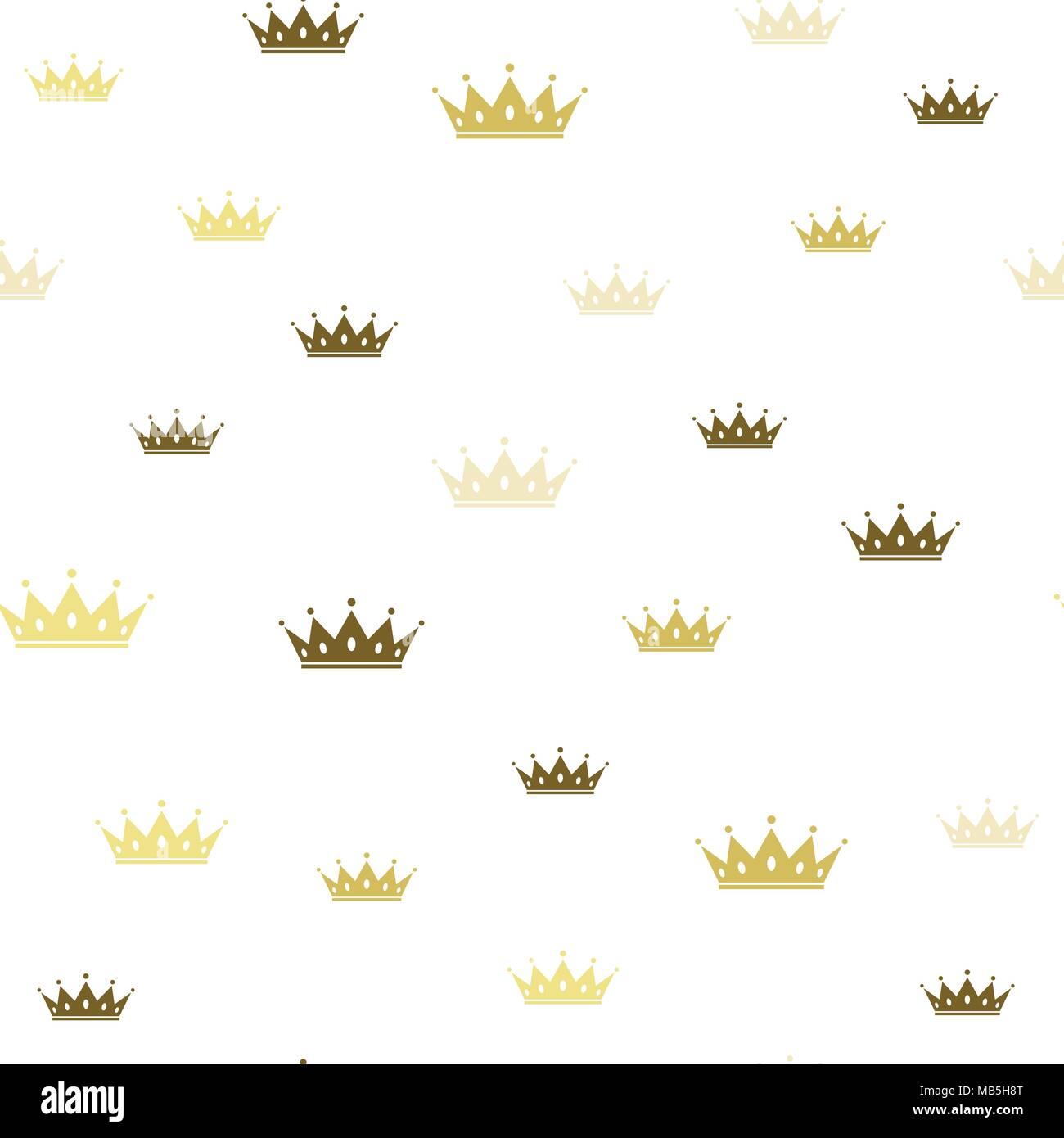 Princess Crown. Seamless repeating pattern. Diadem princess isolated on ...