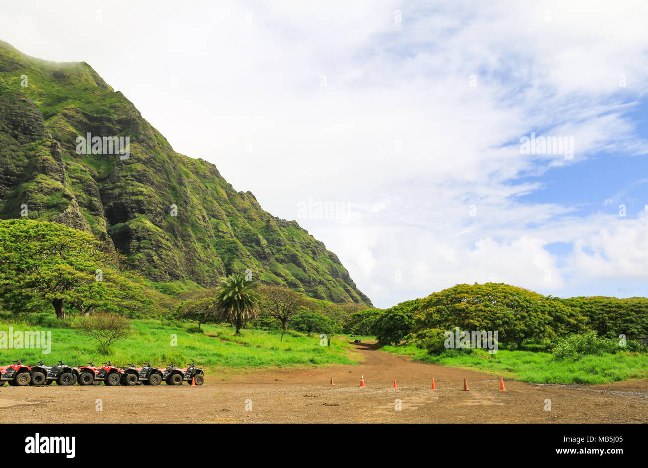 A magnificent view of Kualoa Ranch, Hawaii Stock Photo - Alamy