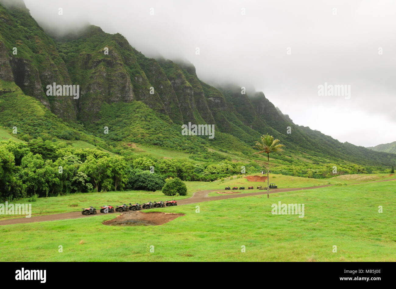 A magnificent view of Kualoa Ranch, Hawaii Stock Photo - Alamy