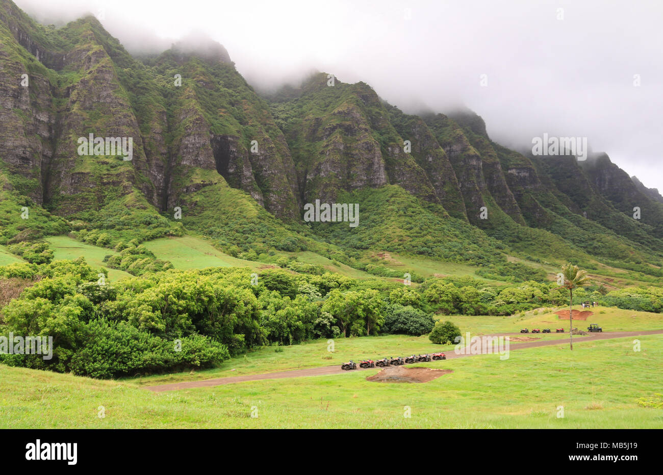 A magnificent view of Kualoa Ranch, Hawaii Stock Photo - Alamy