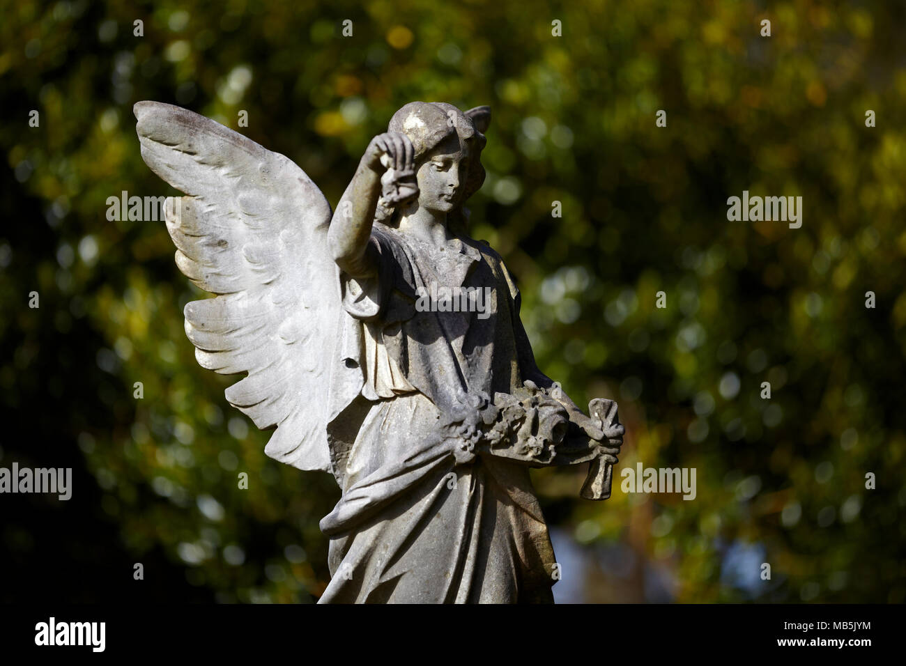 Stone angles and statues Woodside 2 Stock Photo - Alamy