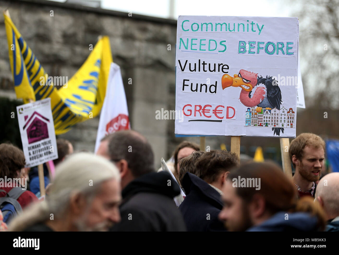 People take part in an anti-homelessness demonstration in Dublin's city ...