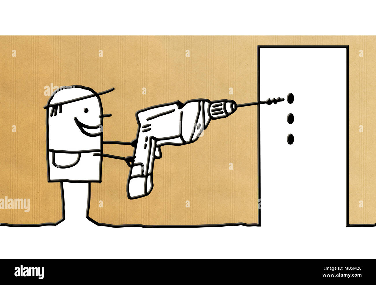 Drill cartoon illustration hi-res stock photography and images - Alamy