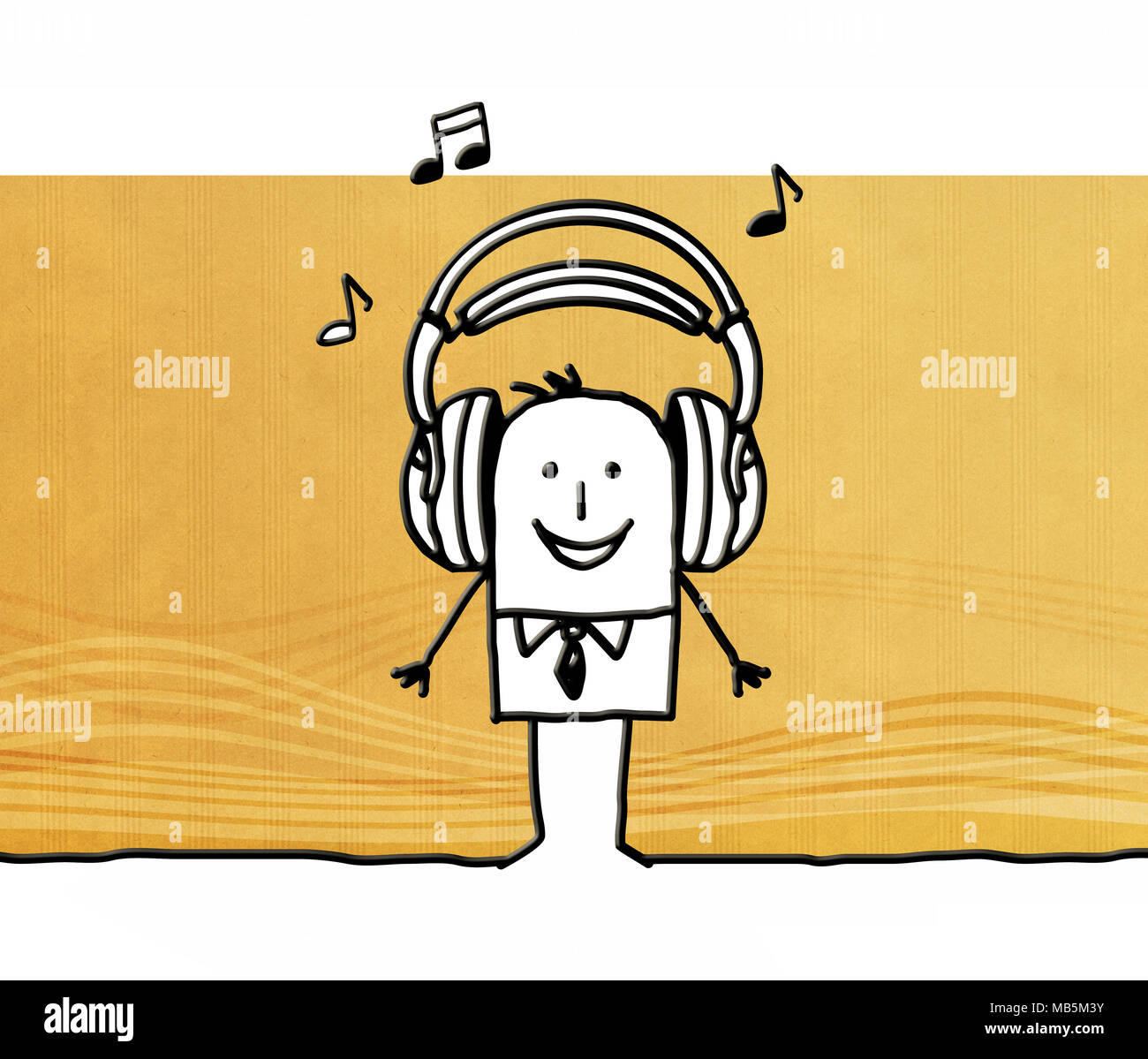Man Hand Drawing Listening Music High Resolution Stock Photography and ...
