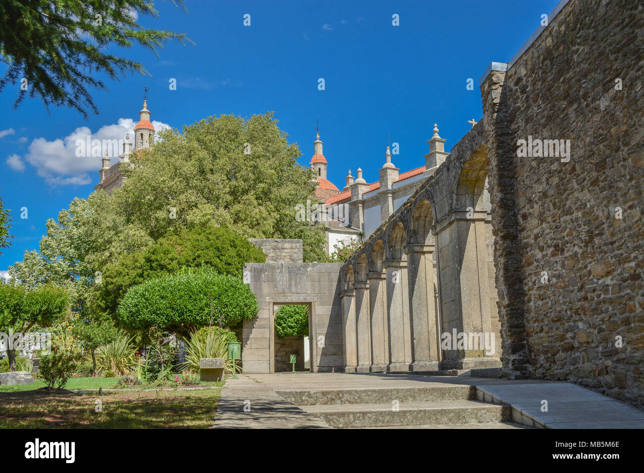 Old Medieval garden with ruins and stone arcades Stock Photo - Alamy