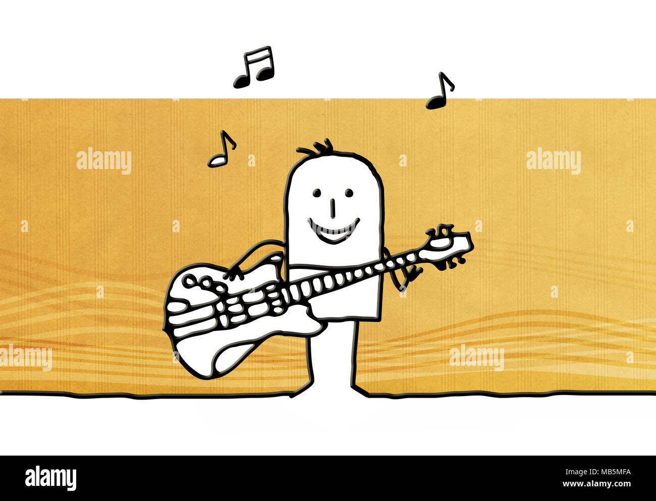 Cartoon man playing guitar Stock Photo - Alamy