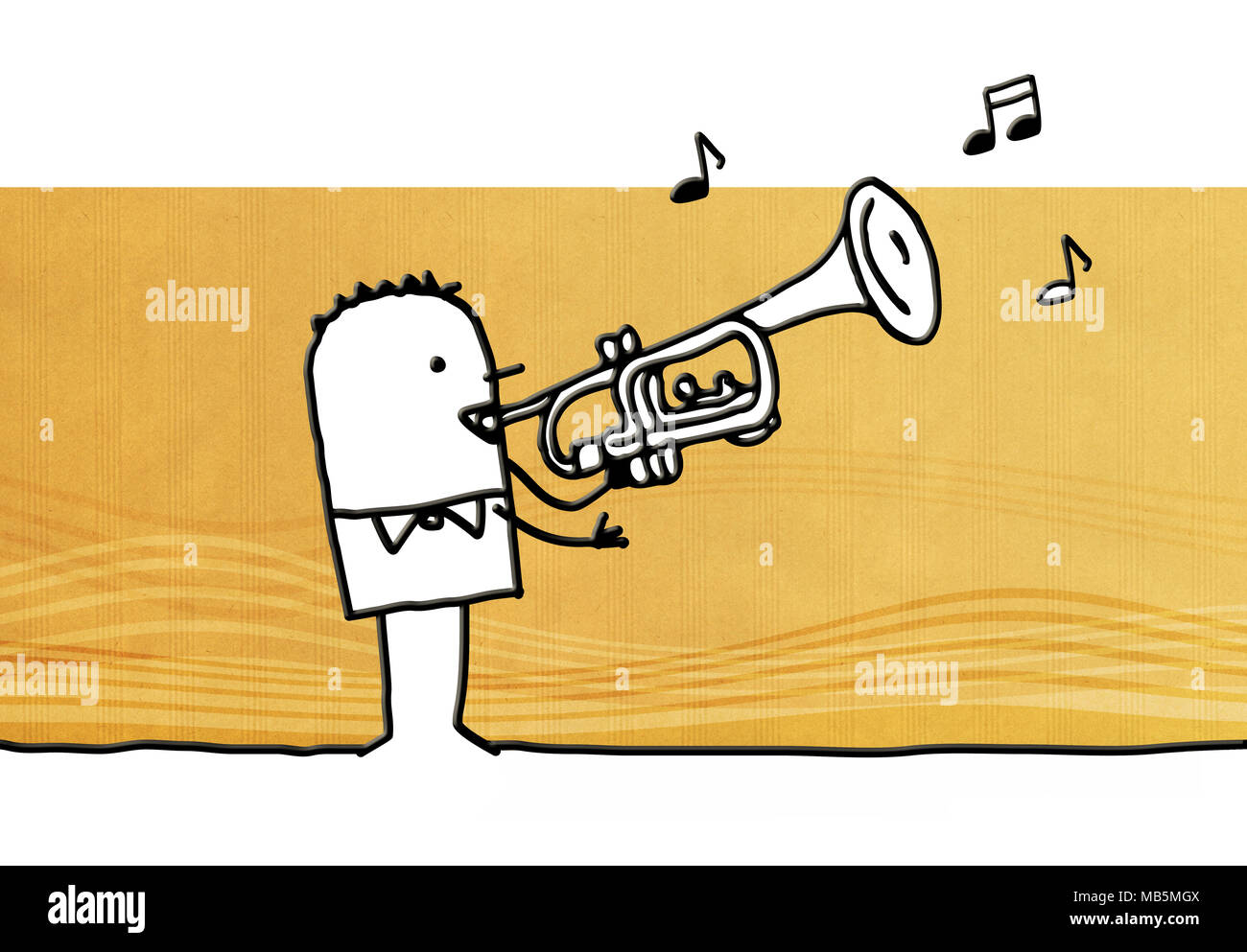 Cartoon man playing trumpet Stock Photo - Alamy