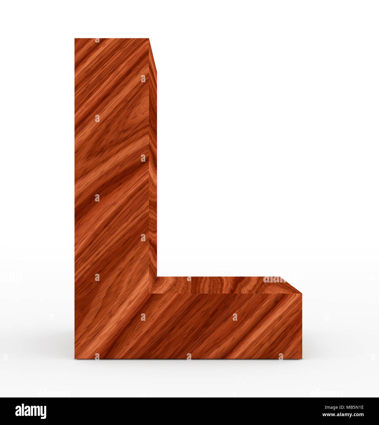 letter L 3d wooden isolated on white - 3d rendering Stock Photo - Alamy