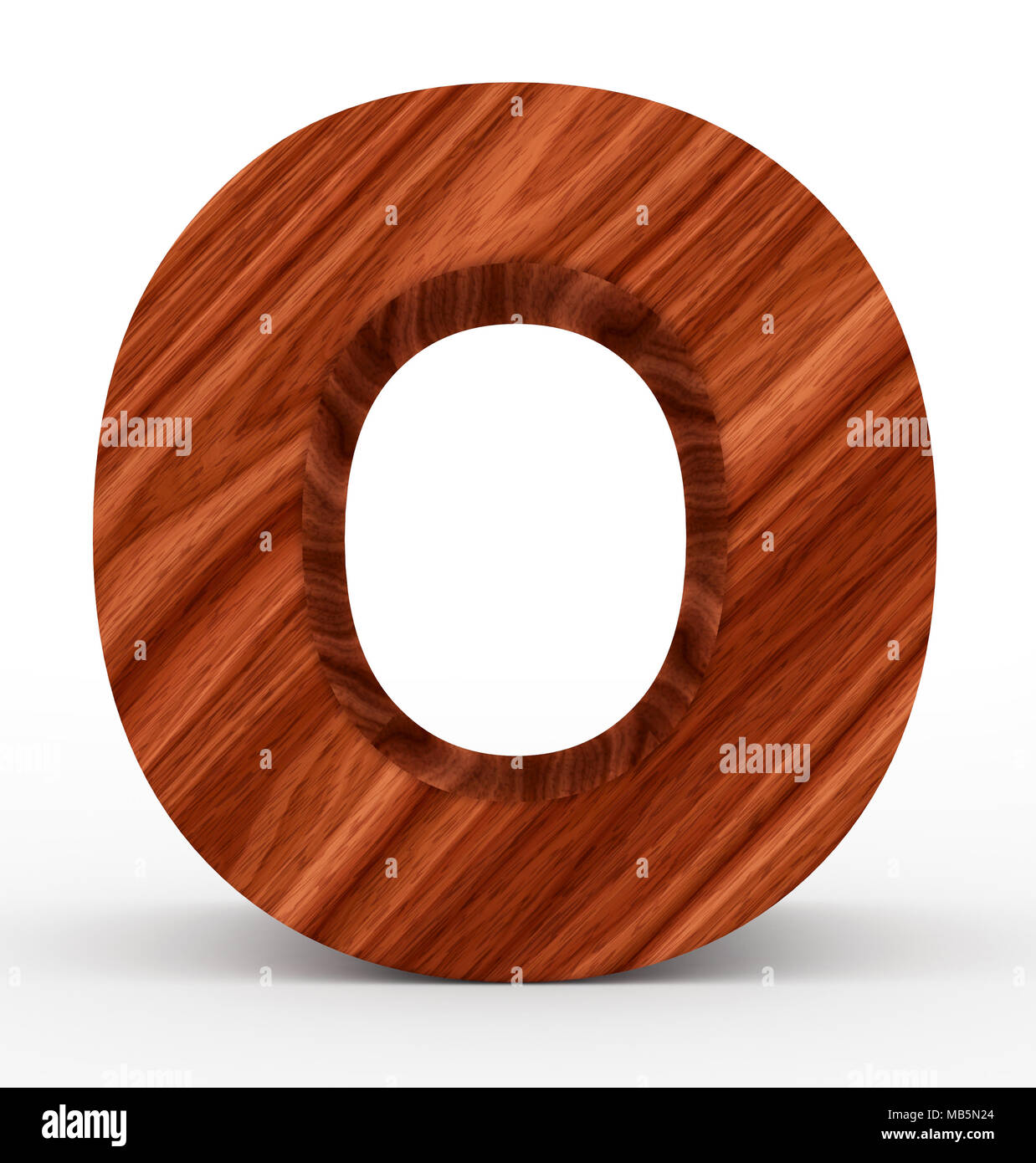 letter O 3d wooden isolated on white - 3d rendering Stock Photo - Alamy