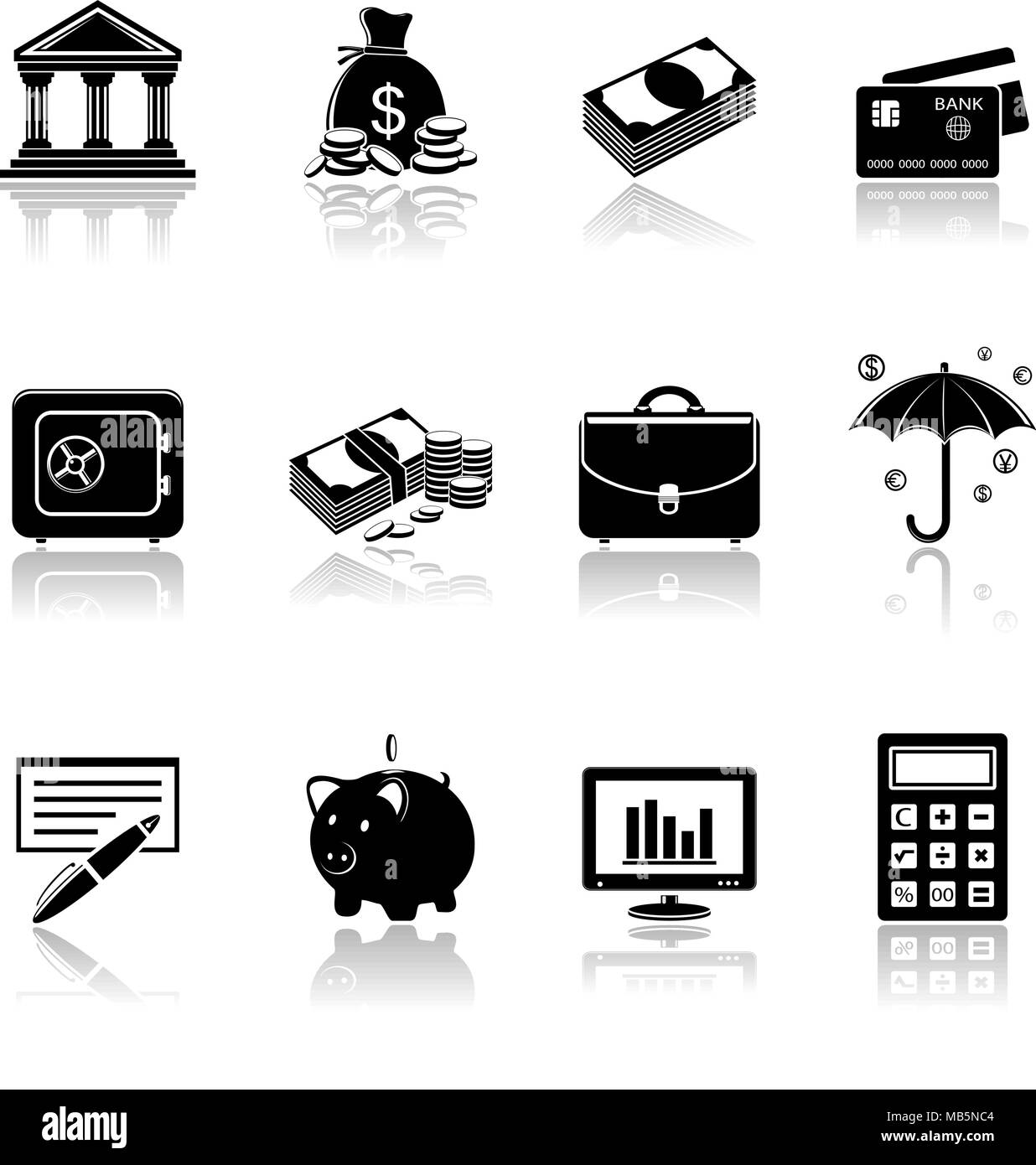 Finance and banking icons set Stock Vector Image & Art - Alamy