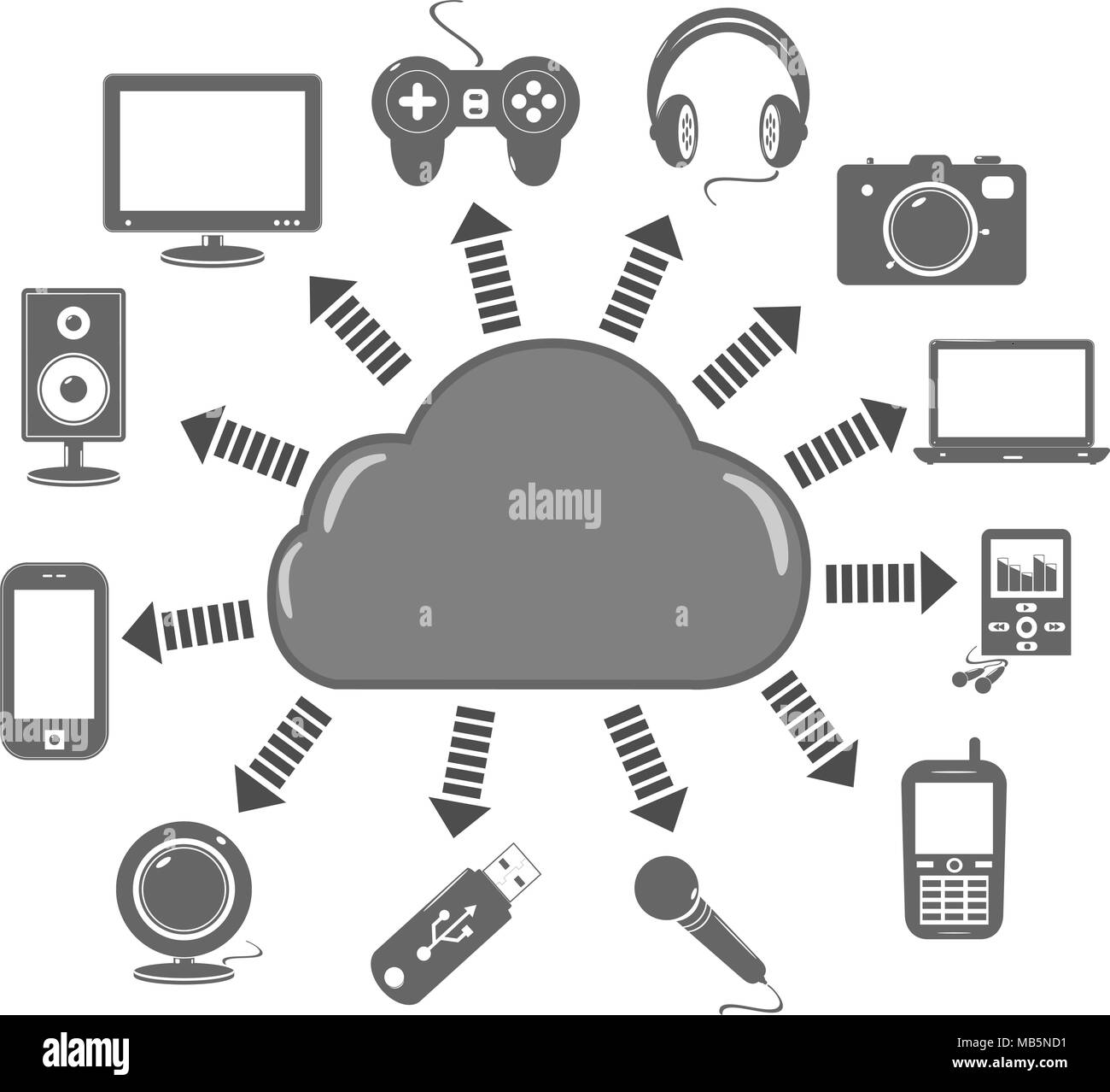 Cloud Computing concept background with a lot of icons Stock Vector Image & Art - Alamy