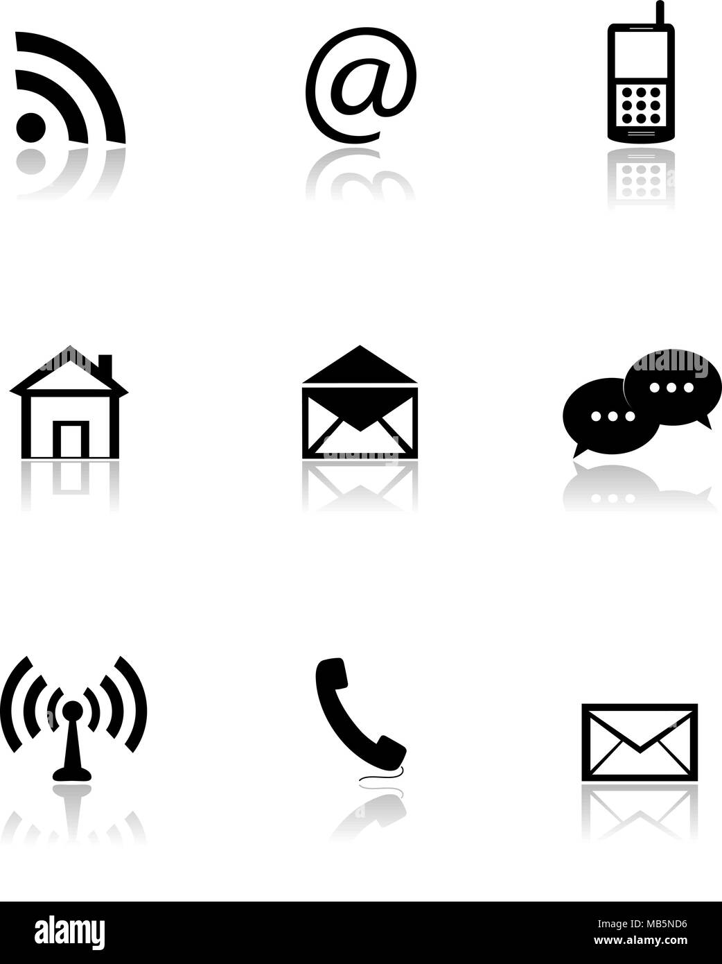 Contact icons set, email signs Stock Vector Image & Art - Alamy