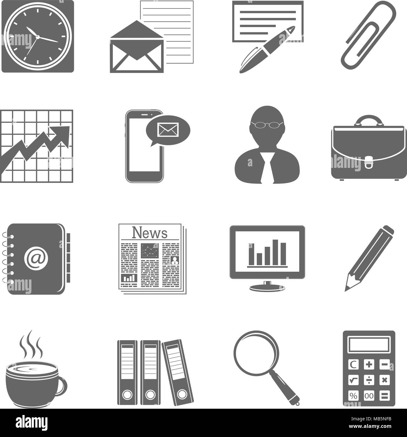 Office icons hi-res stock photography and images - Alamy