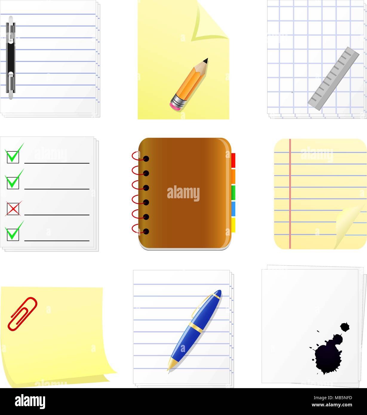 Documents and paper vector icon set Stock Vector Image & Art - Alamy