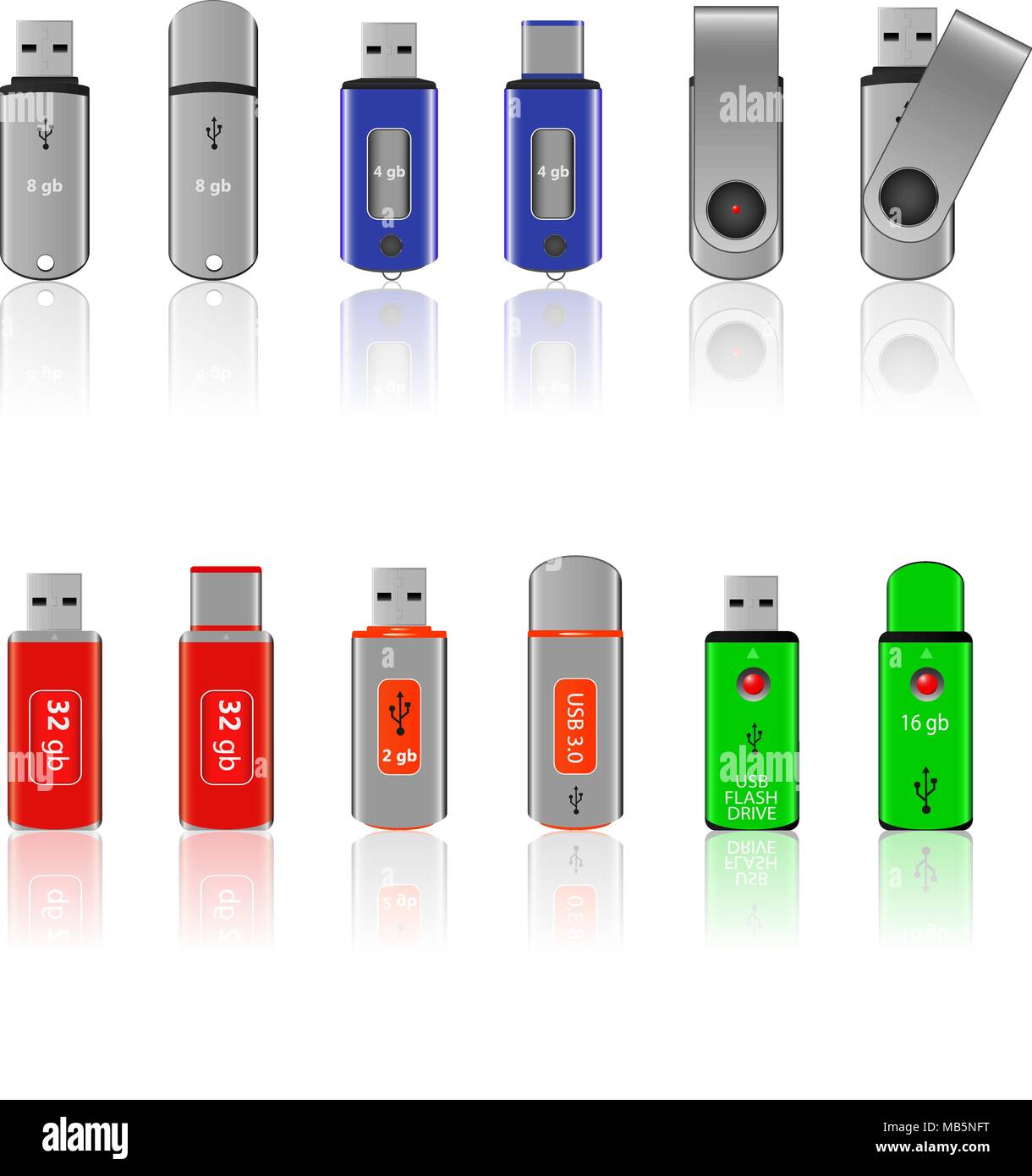 Set of colored flash drives, vector Stock Vector Image & Art - Alamy