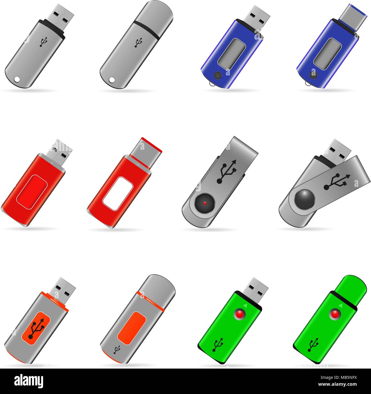 Usb Pen Drives Stock Vector Images Alamy