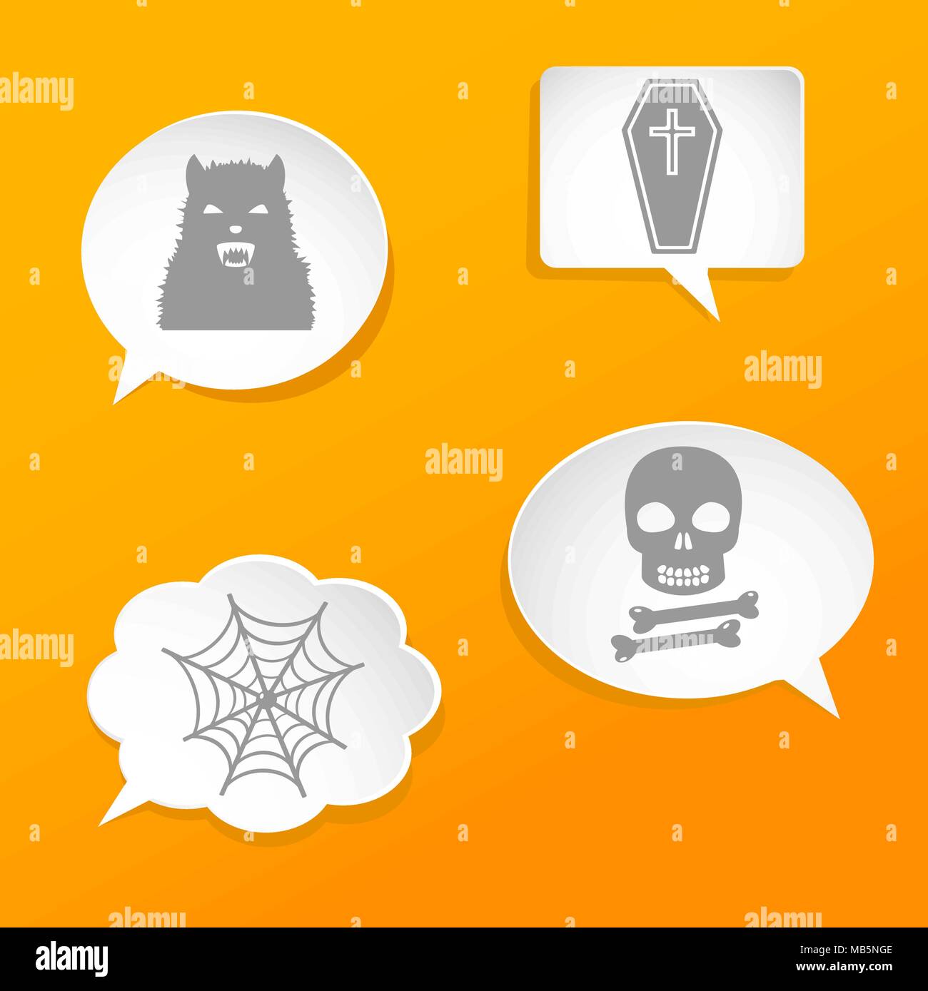 Speech bubbles with Halloween signs Stock Vector Image & Art - Alamy