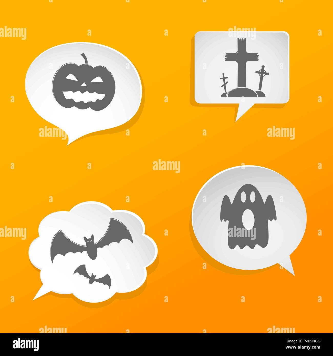 Speech bubbles with Halloween symbols Stock Vector Image & Art - Alamy