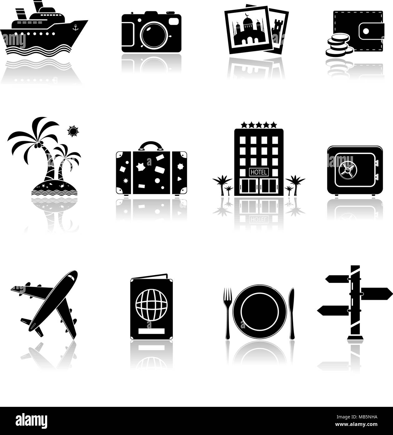 Vacation and travel icon set Stock Vector Image & Art - Alamy