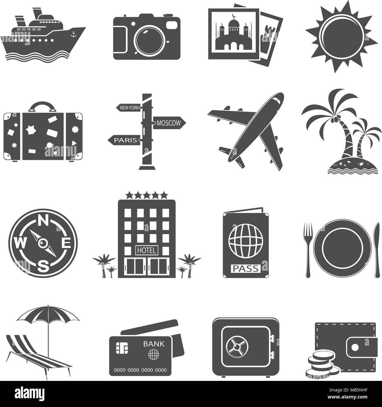 Travel and tourism icon set Stock Vector Image & Art - Alamy