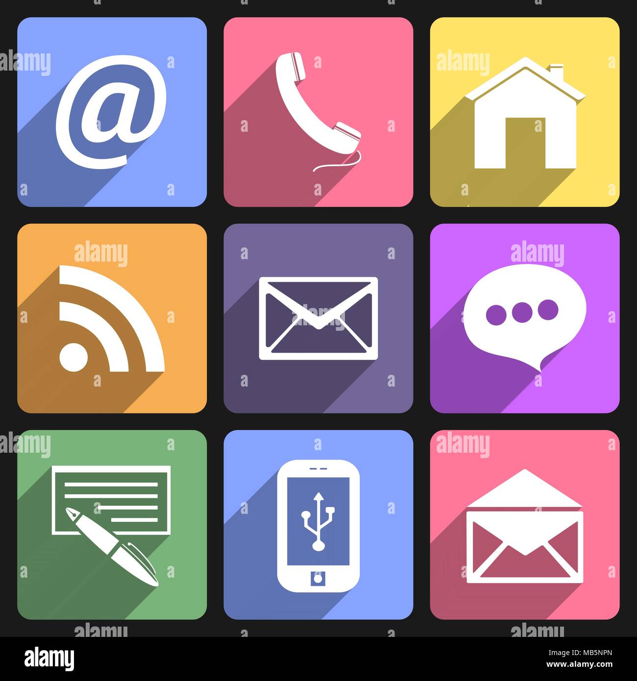 Communication flat icons set Stock Vector Image & Art - Alamy