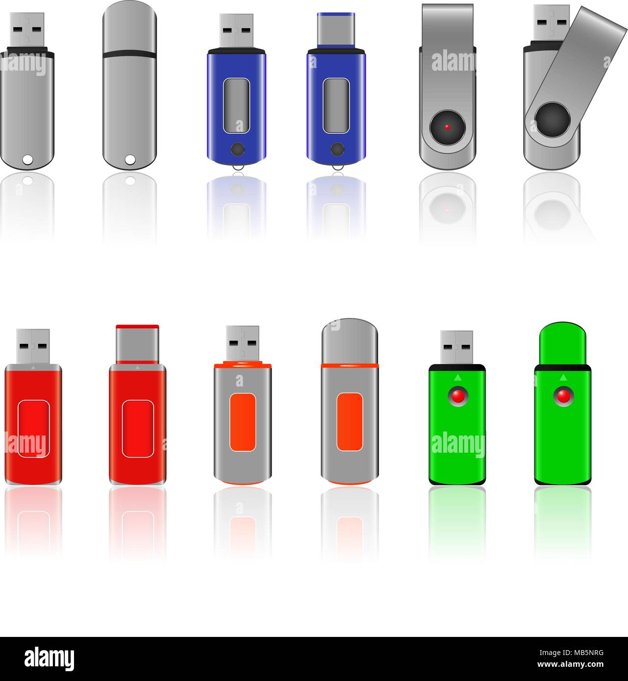 Vector USB flash drive icons Stock Vector Image & Art - Alamy