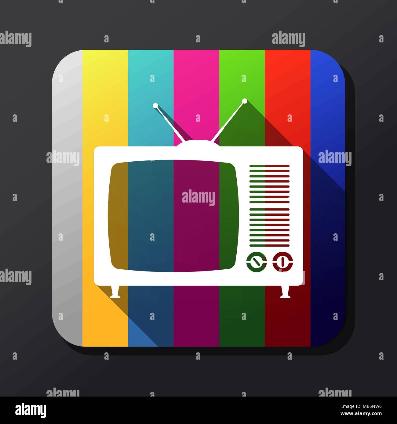 Retro TV flat icon Stock Vector Image & Art - Alamy