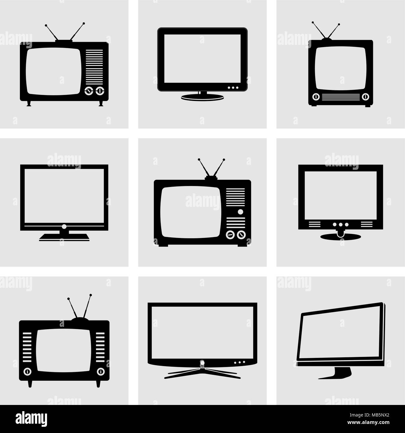 TV icons set Stock Vector Image & Art - Alamy