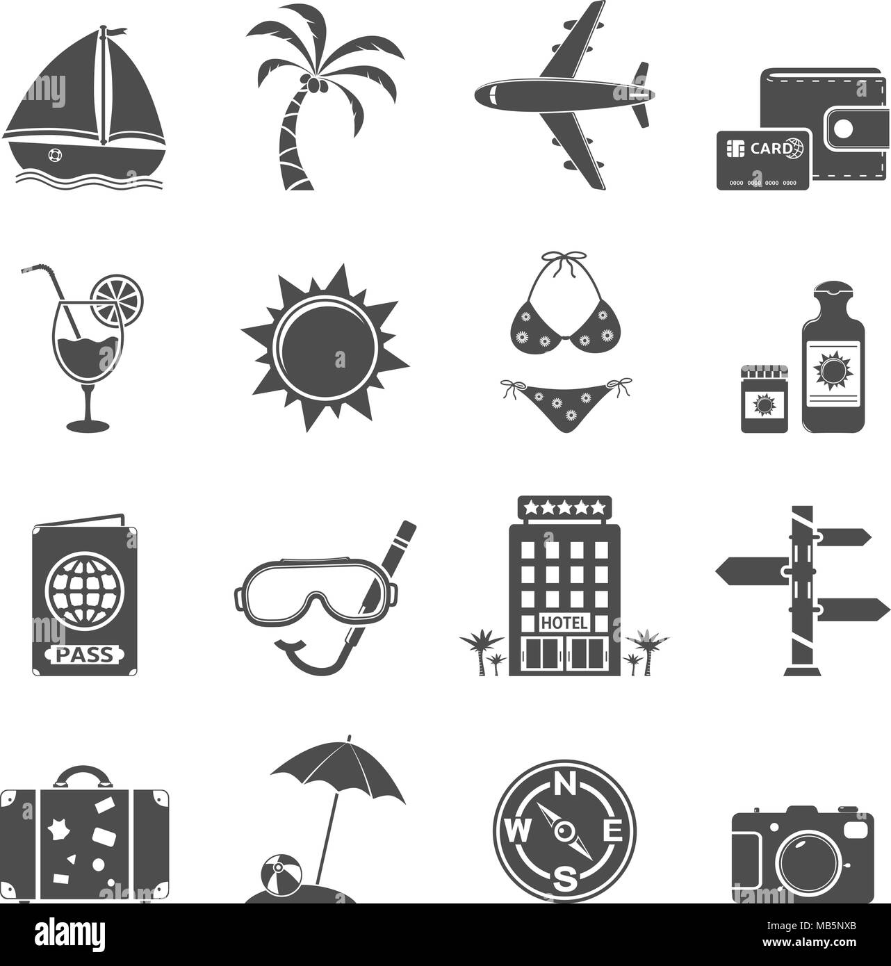 Travel icons set Stock Vector Image & Art - Alamy