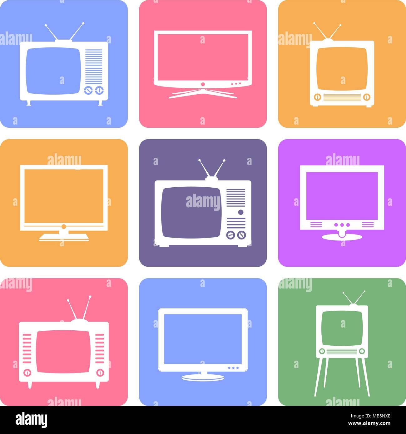 Vector TV icons set Stock Vector Image & Art - Alamy