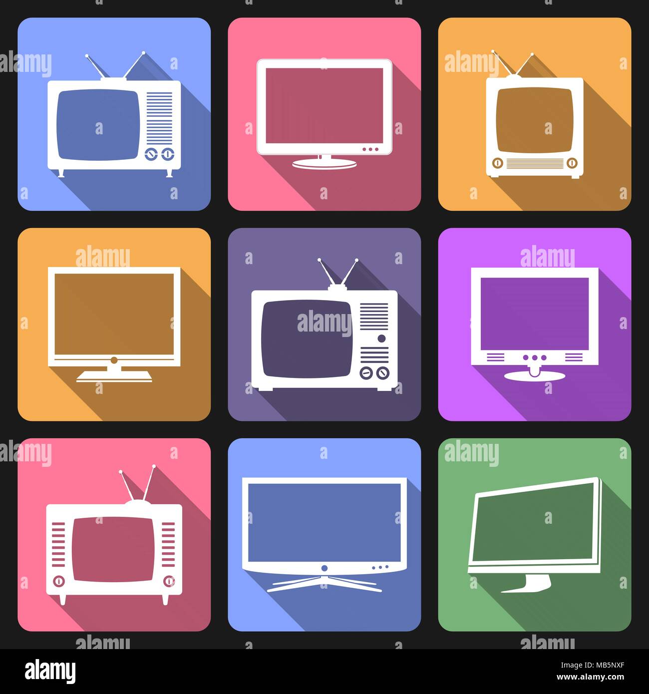 TV icons, flat design vector Stock Vector Image & Art - Alamy