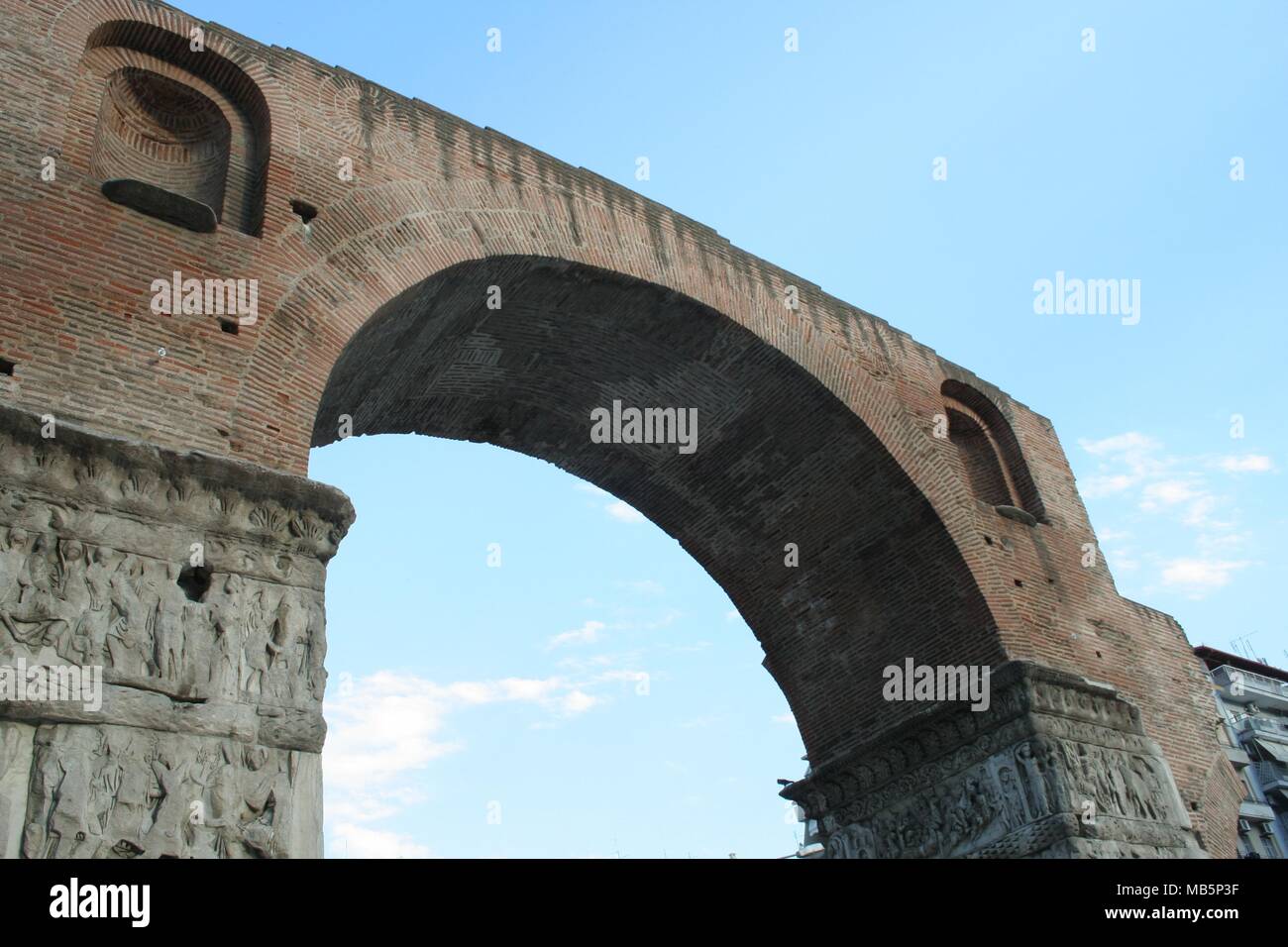 Detail from the historic Arch of Galerius in Thessaloniki, Greece. This ...