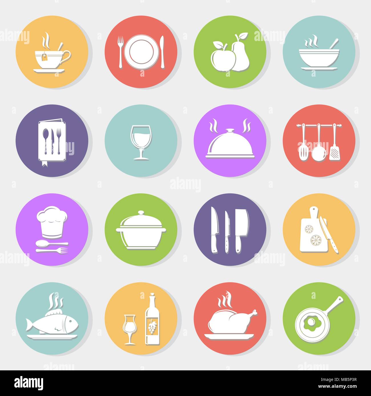 Cooking and kitchen flat icons Stock Vector Image & Art - Alamy