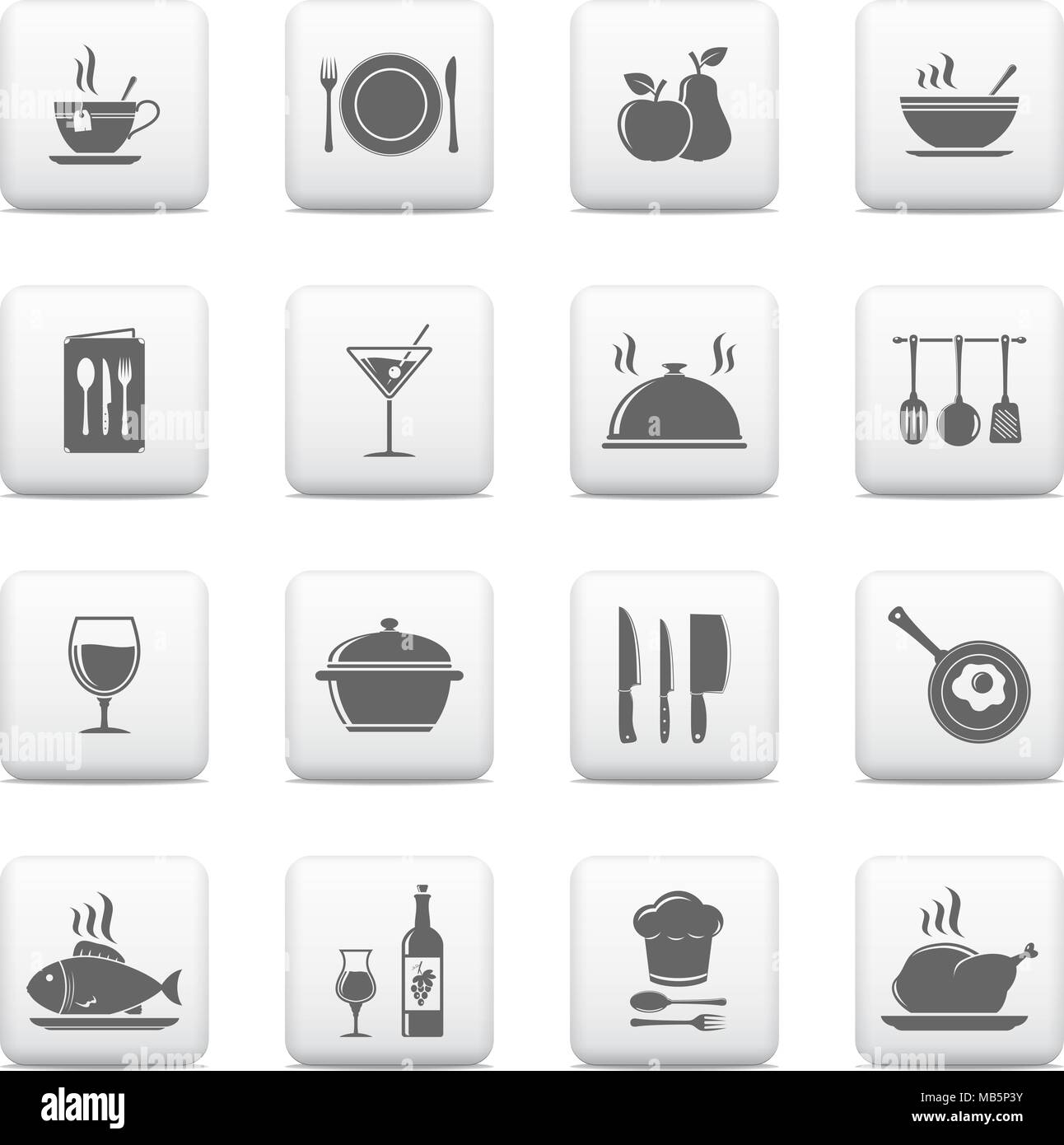Food kitchen symbol web icons Stock Vector Images - Alamy