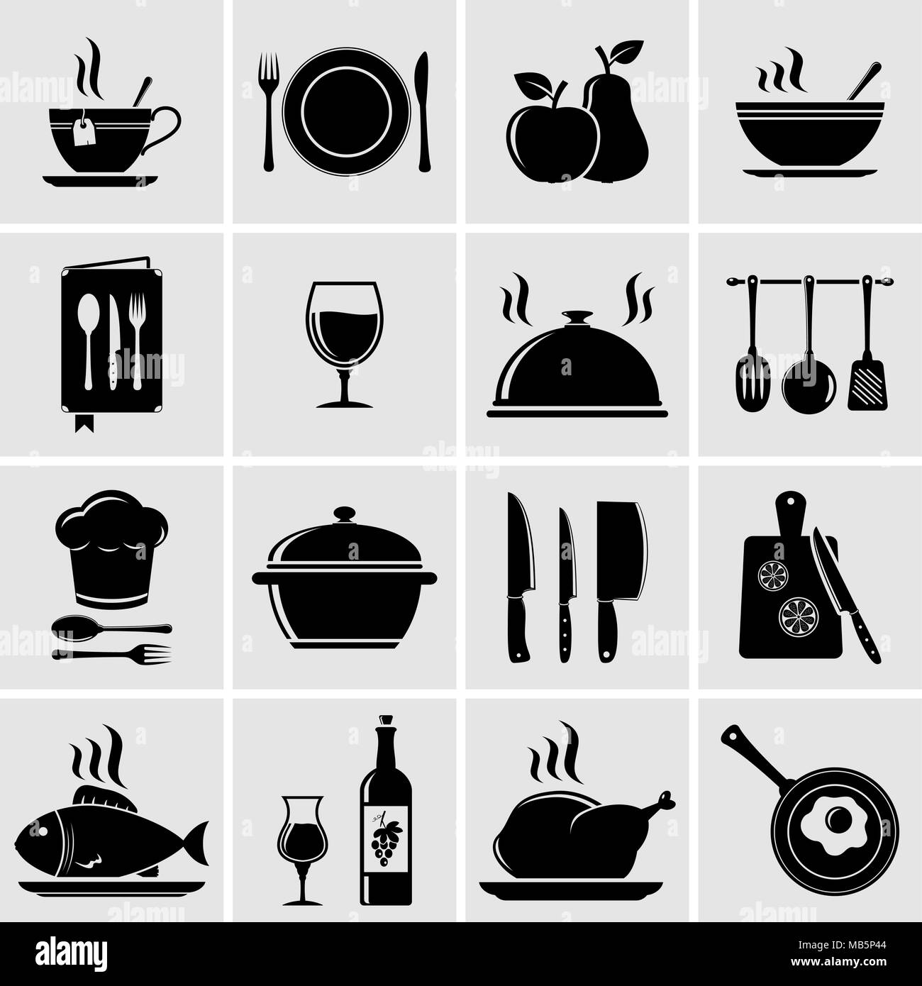 Cooking and kitchen icons Stock Vector Image & Art - Alamy
