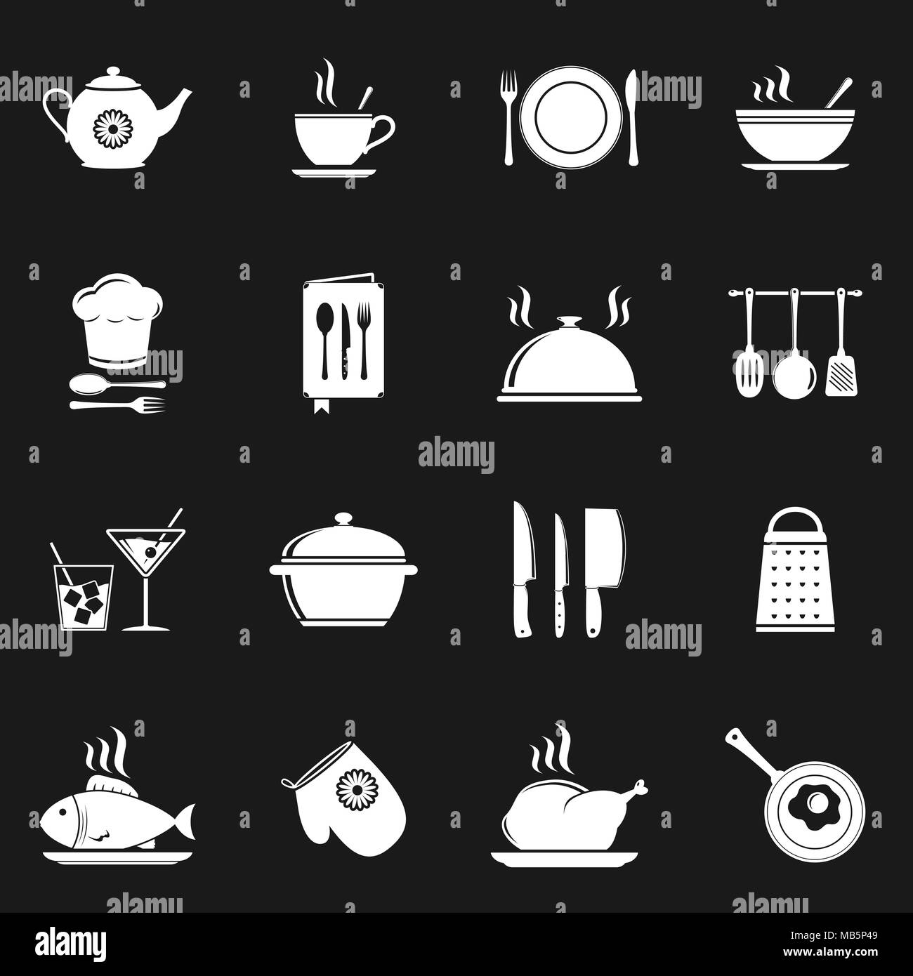 Food and Kitchen Icons Stock Vector Image & Art - Alamy