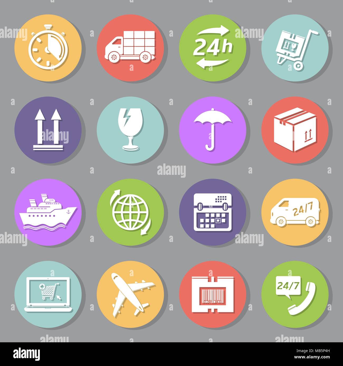 Delivery flat icons set Stock Vector Image & Art - Alamy