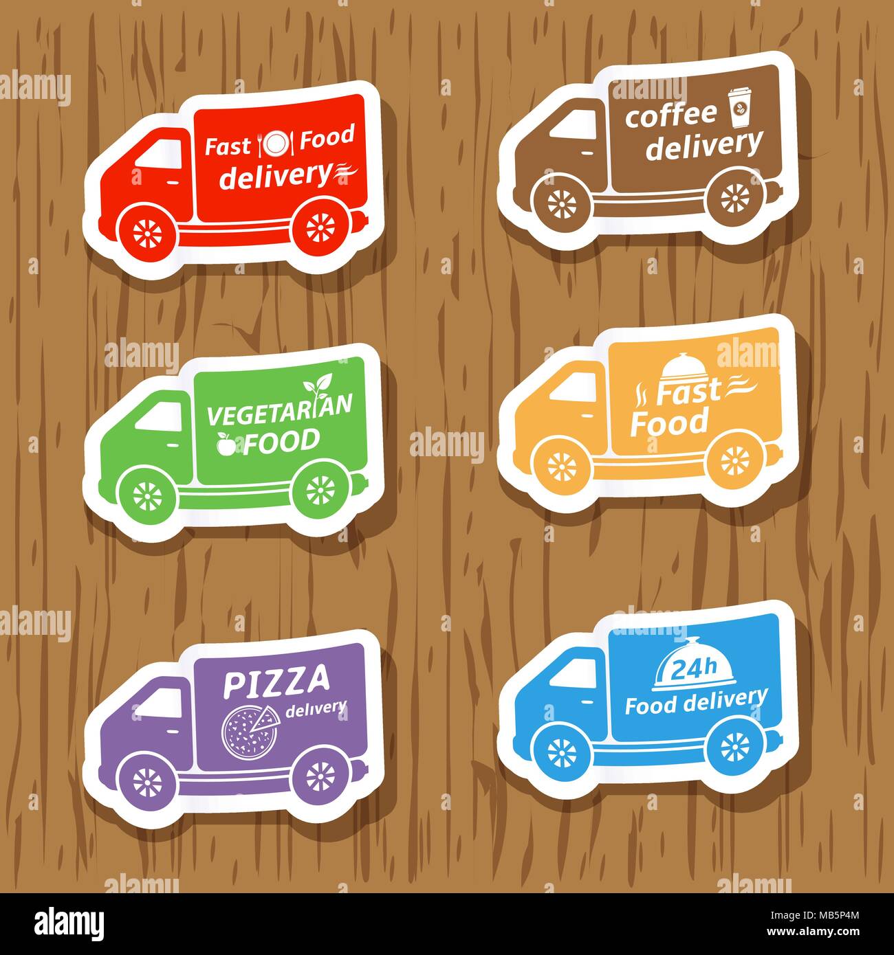 Fast food delivery, vector stickers Stock Vector Image & Art - Alamy