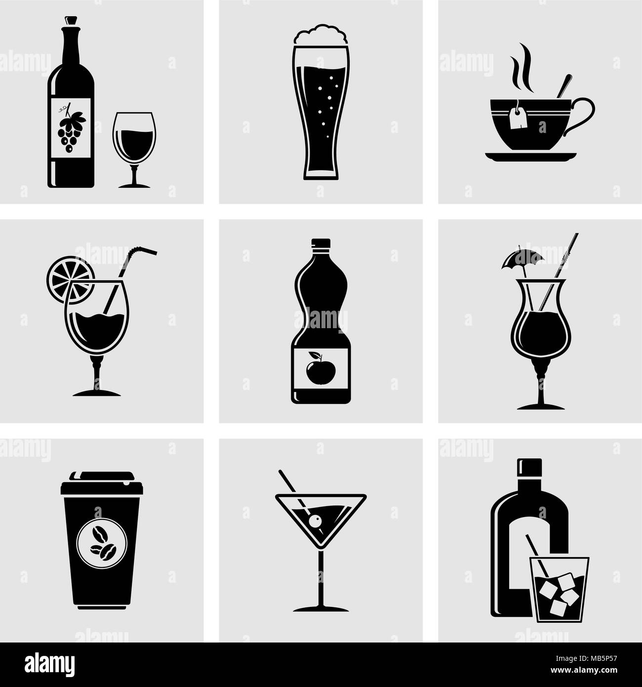 Beverage icons hi-res stock photography and images - Alamy