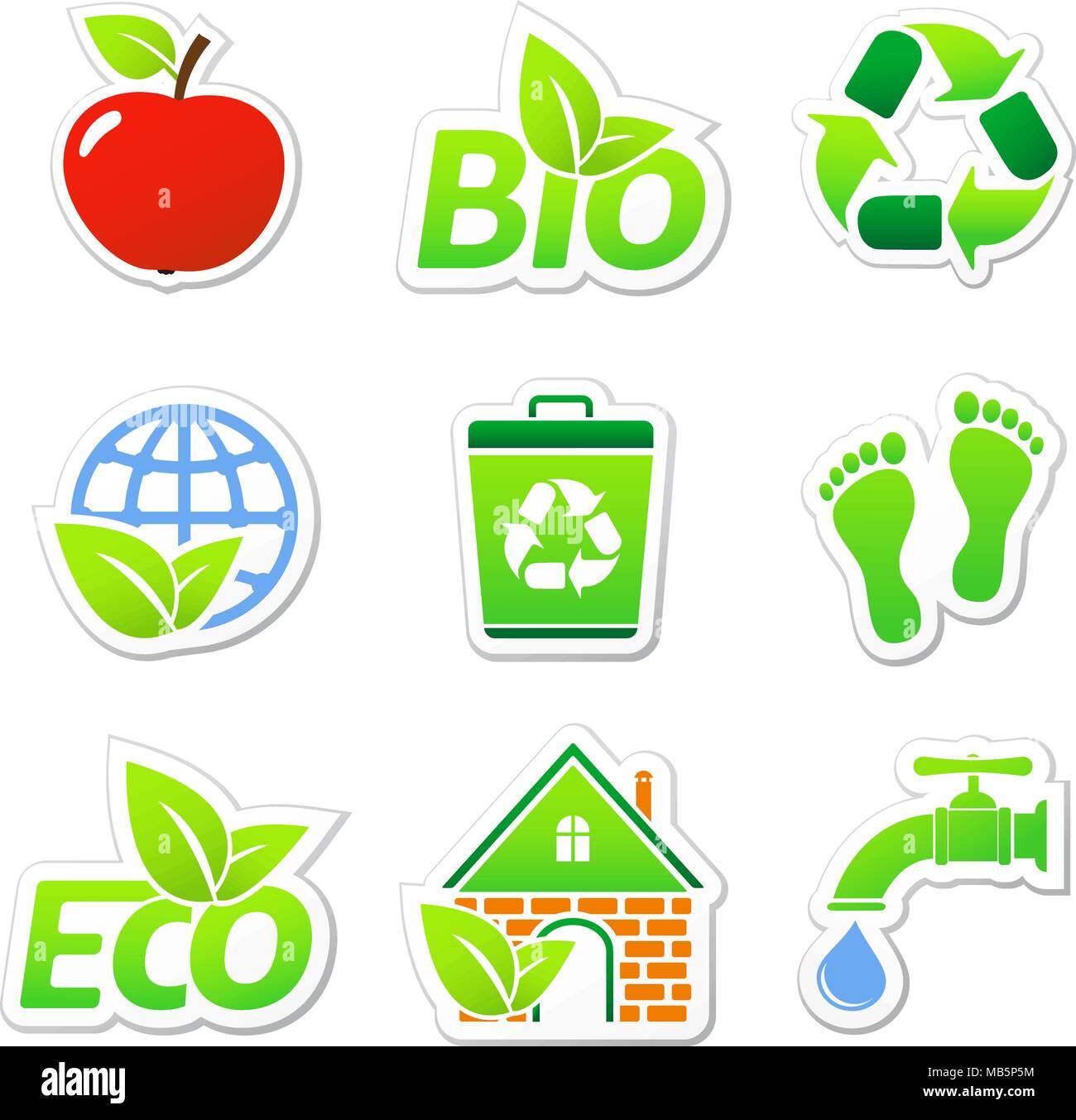 Ecology vector stickers Stock Vector Image & Art - Alamy