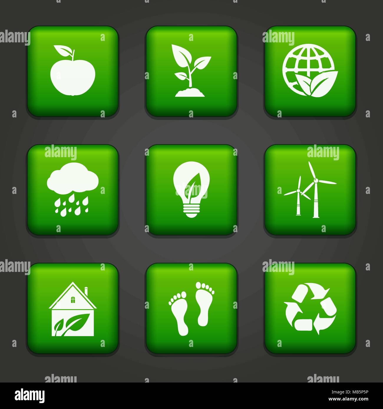 Vector Green Environmental Buttons Stock Vector Image & Art - Alamy