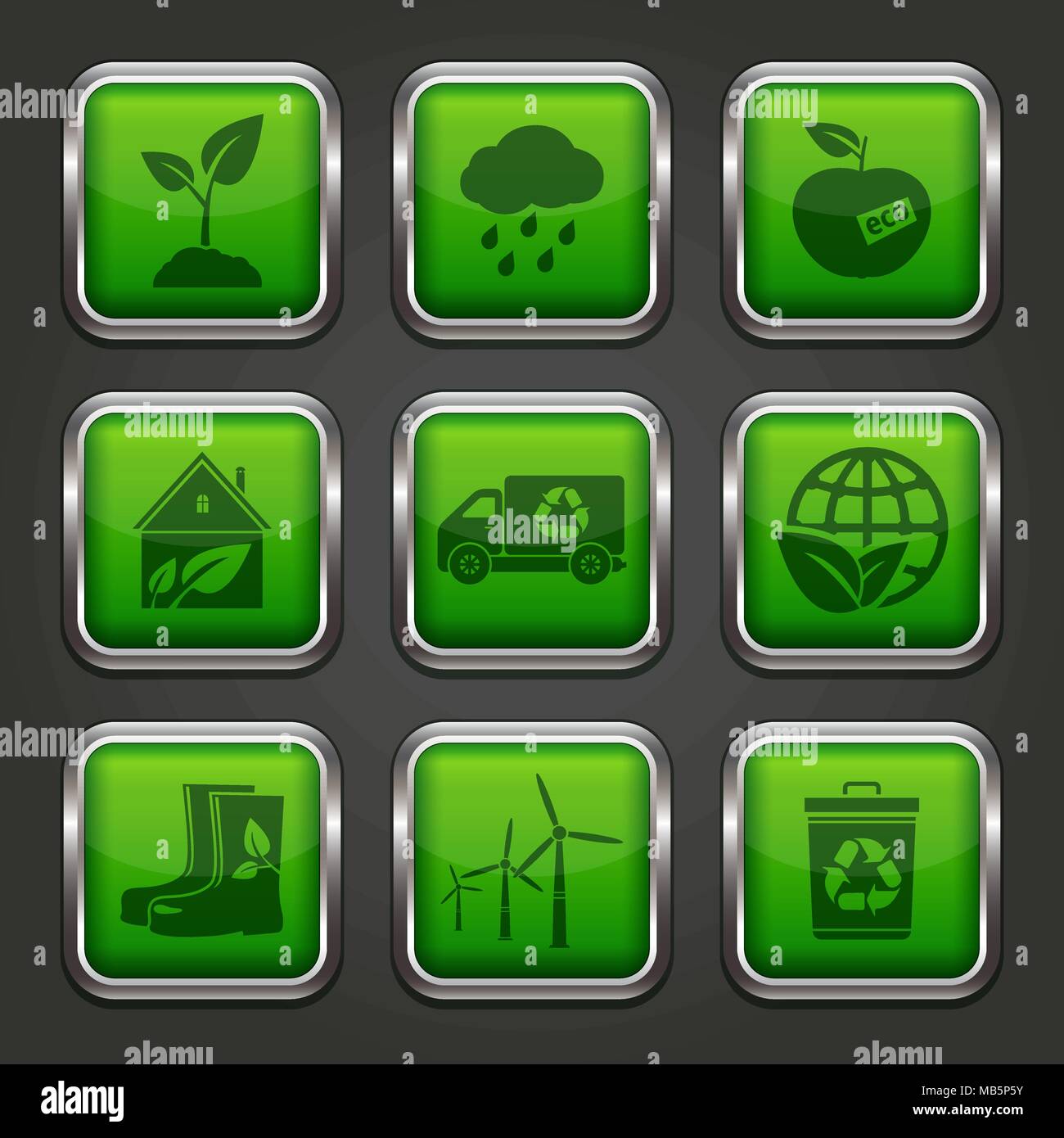 Eco app buttons Stock Vector Image & Art - Alamy