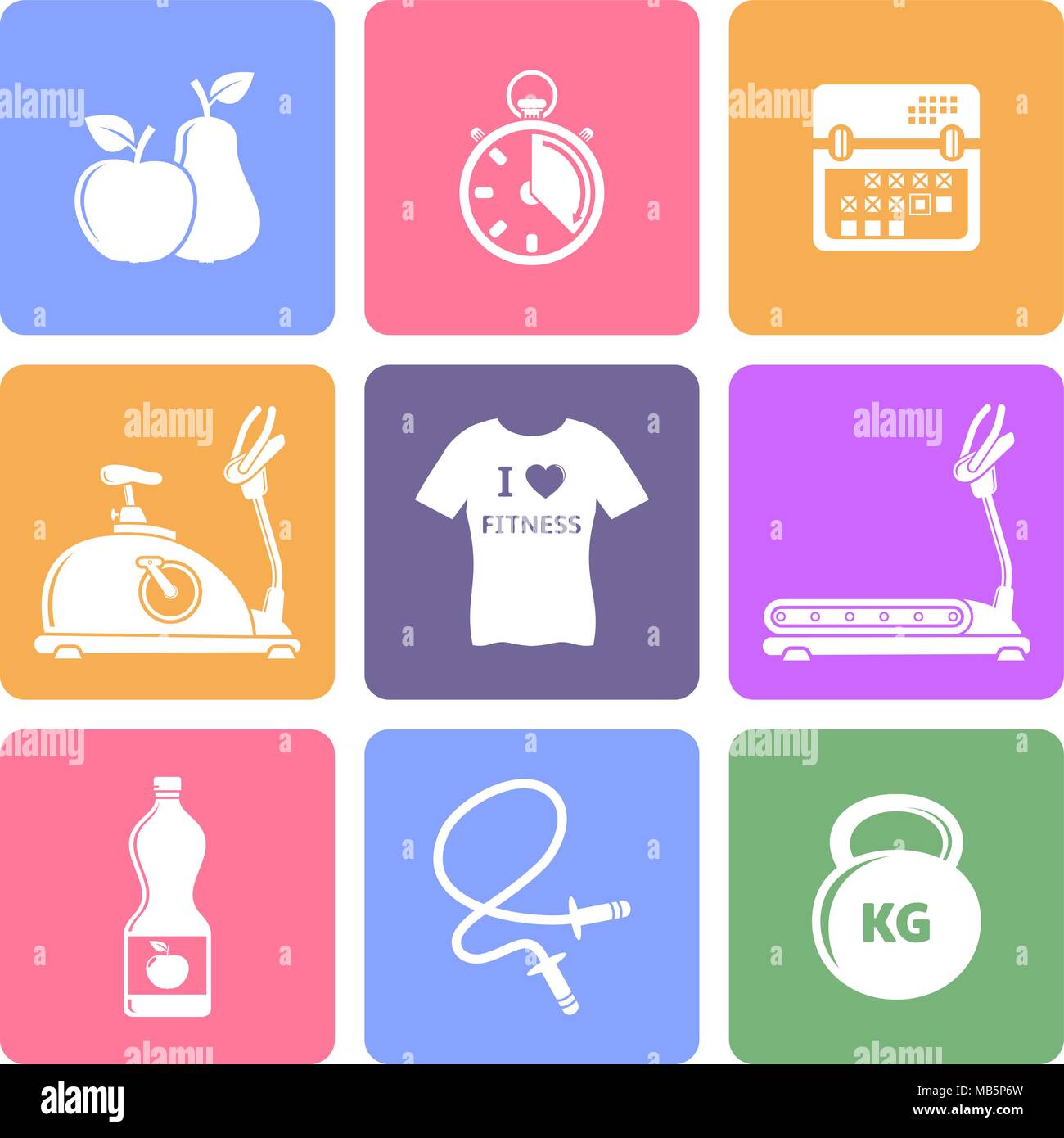 Fitness icons, flat design vector Stock Vector Image & Art - Alamy
