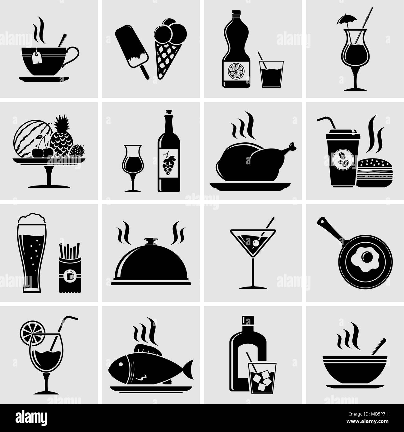 Food and drink icons Stock Vector Image & Art - Alamy