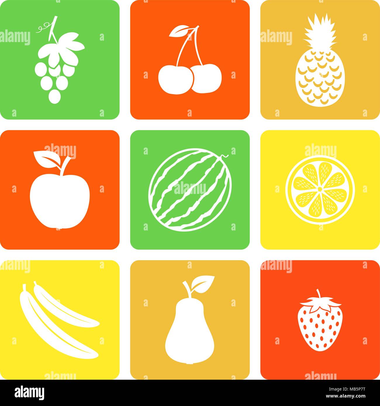 Fruits flat concept icons Stock Vector Images - Alamy