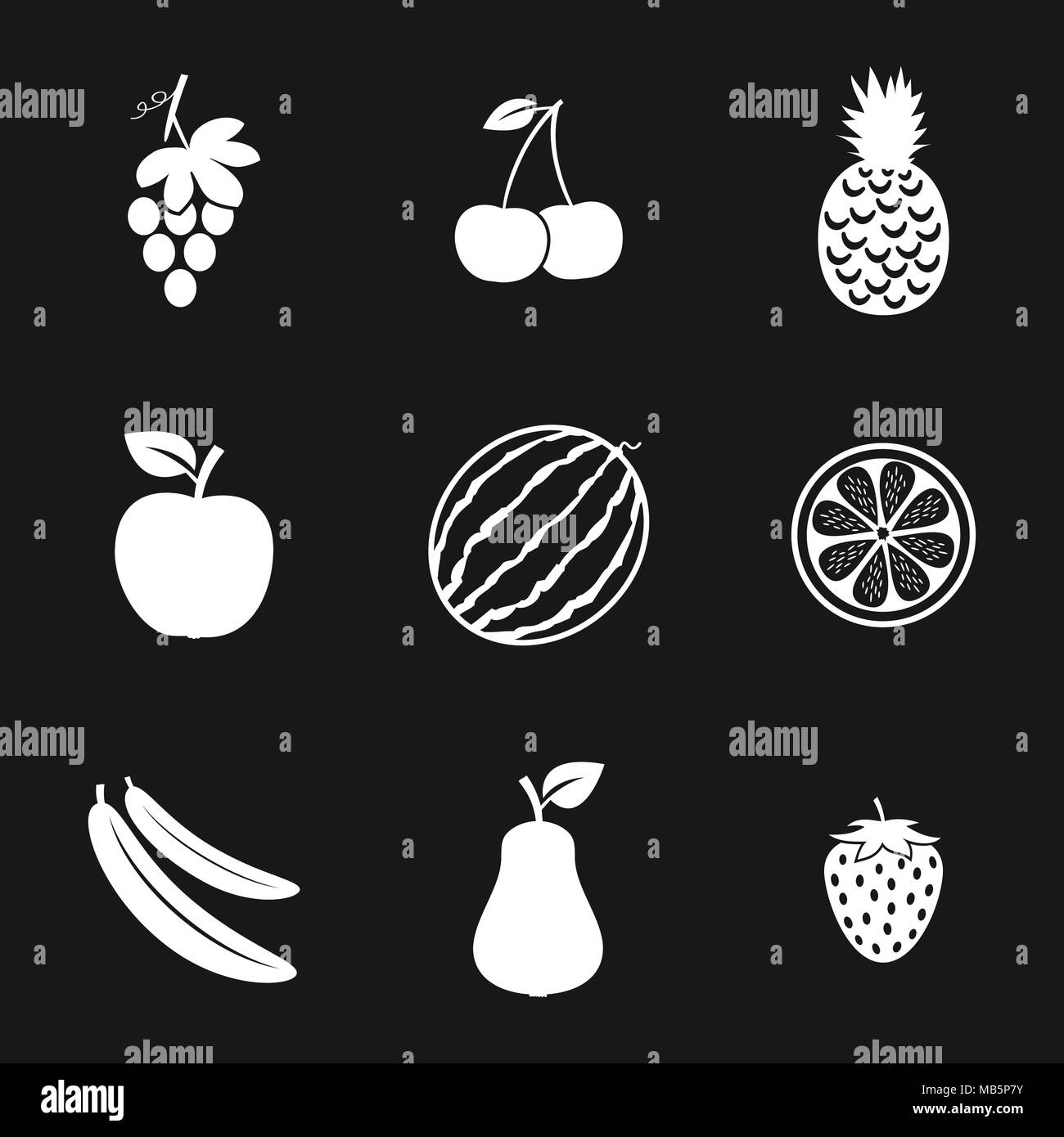 Vector fruit icon set Stock Vector Image & Art - Alamy