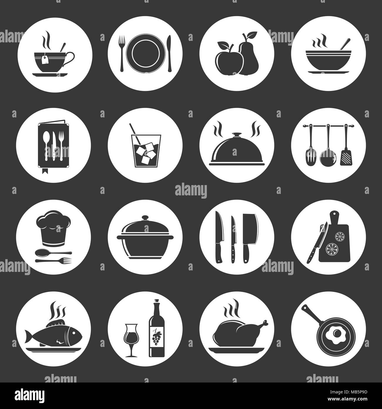 Pot icon for kitchen tools Black and White Stock Photos & Images - Alamy