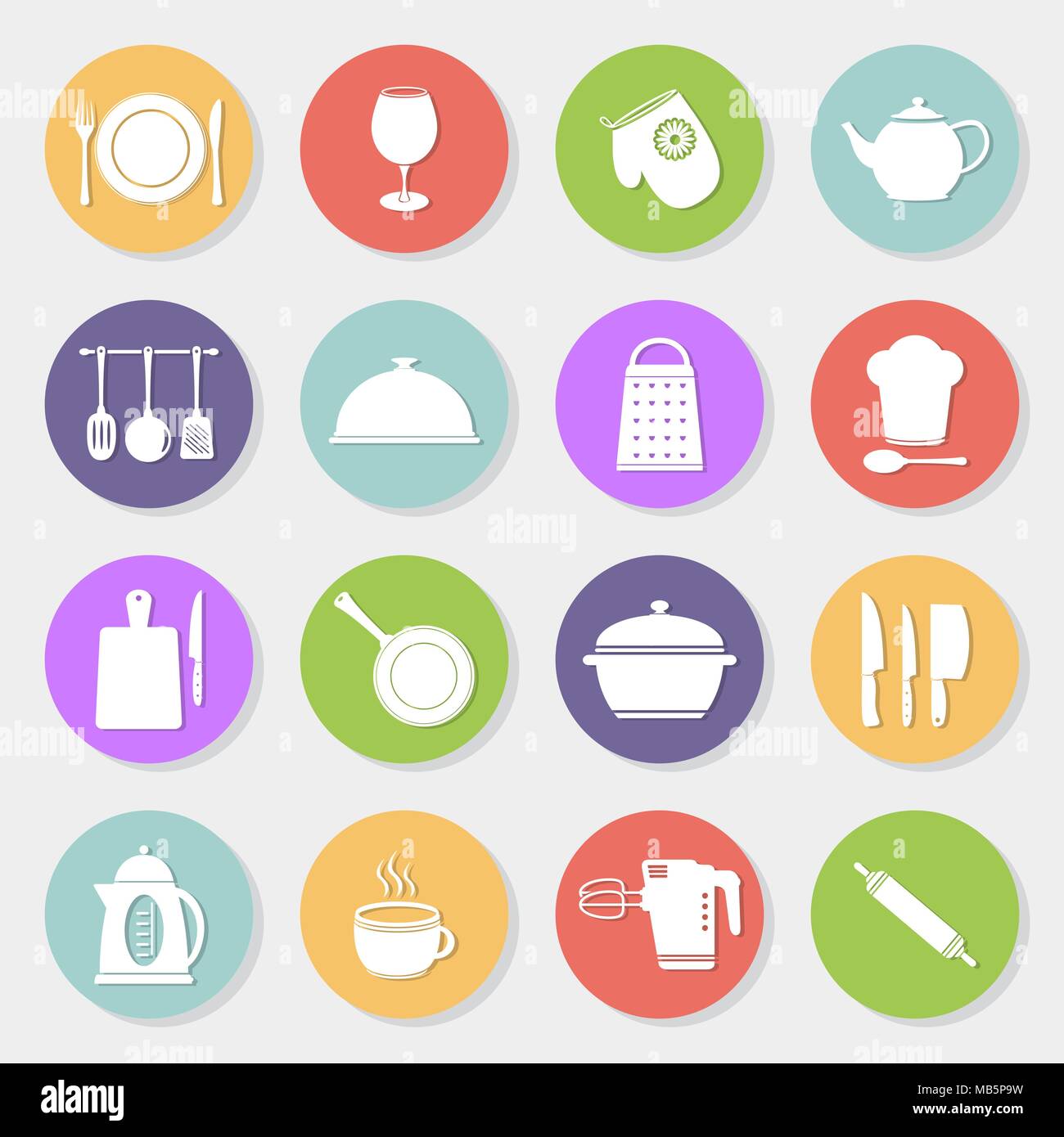 Set of kitchen tools icons Stock Vector Image & Art - Alamy