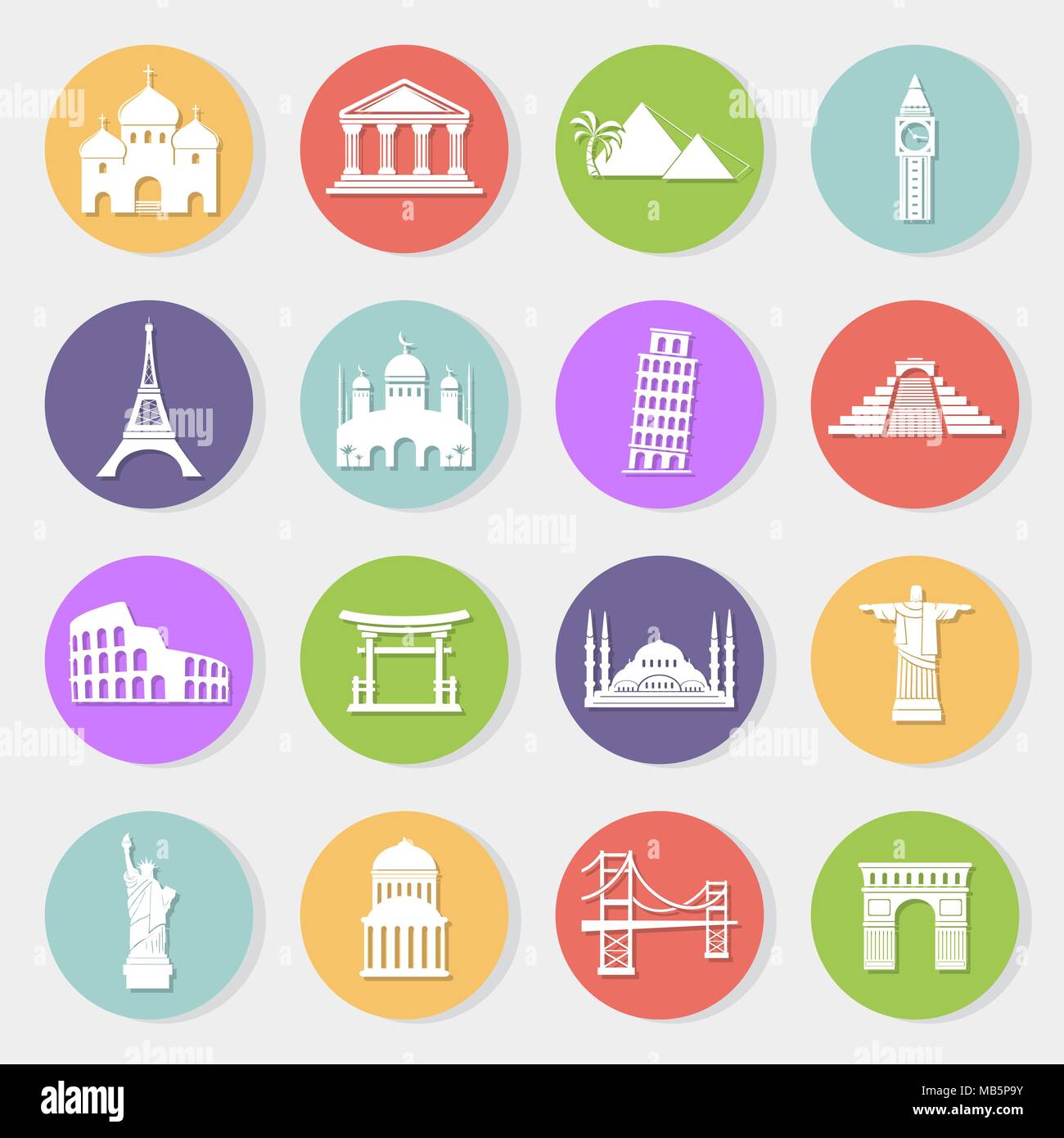 World landmarks vector hi-res stock photography and images - Alamy